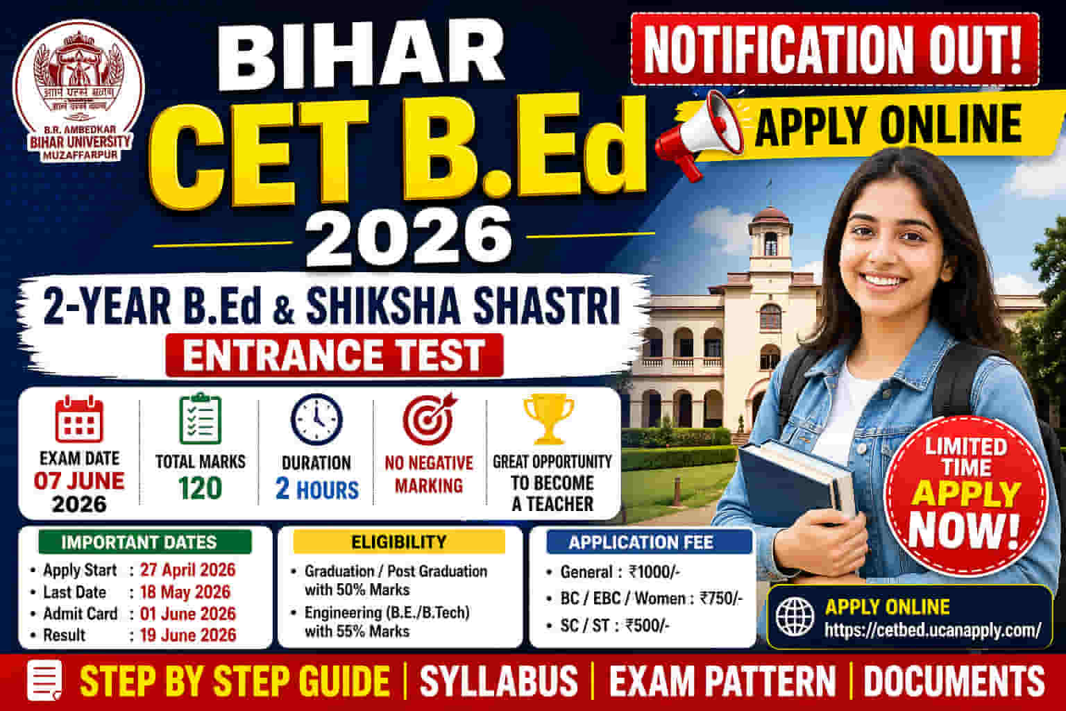 Bihar CET B.Ed 2026 – Apply Online , Exam Date, Eligibility, Full ...